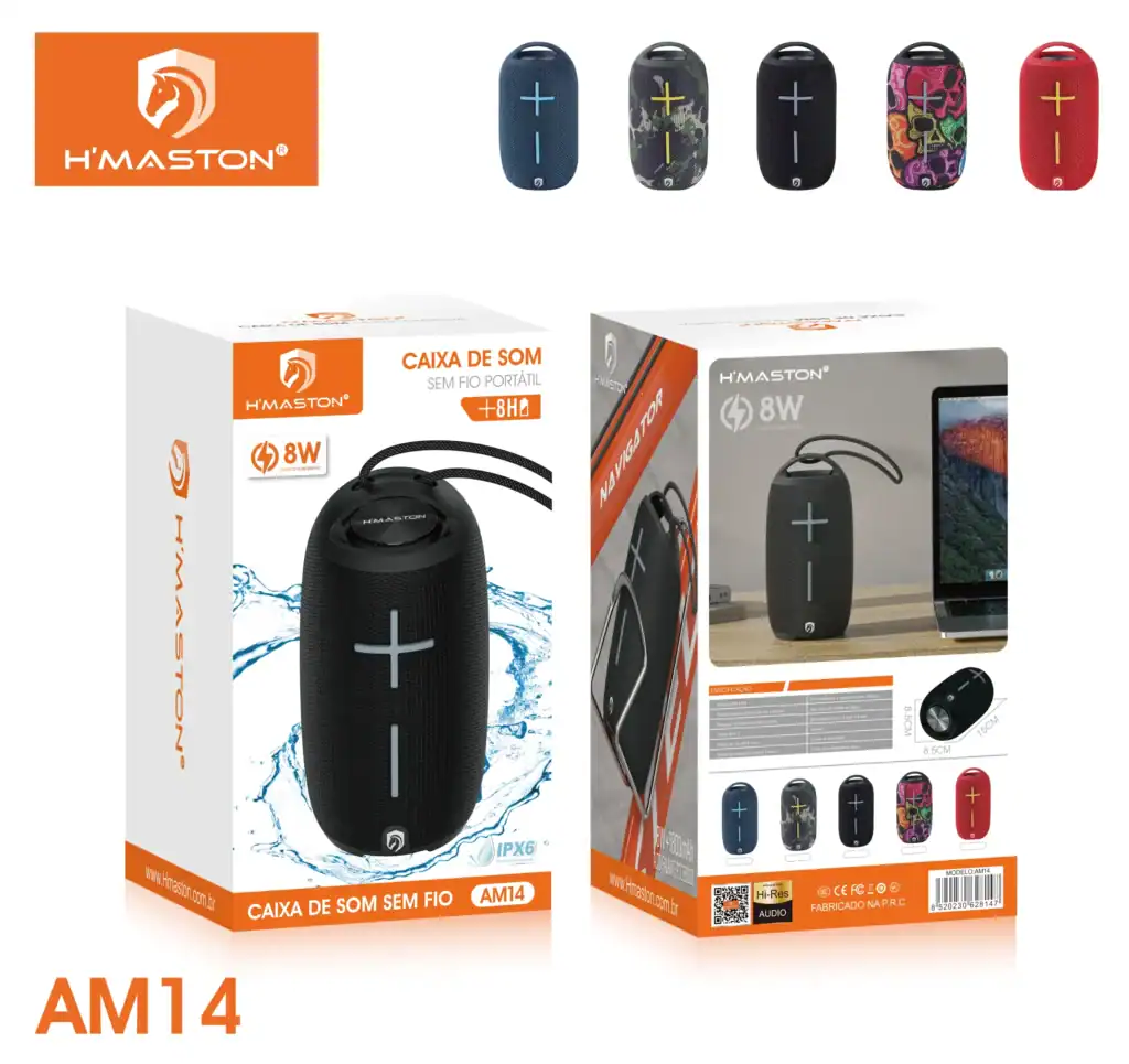 HMaston AM14 Caixa de Som Portátil Bluetooth - H'MASTON